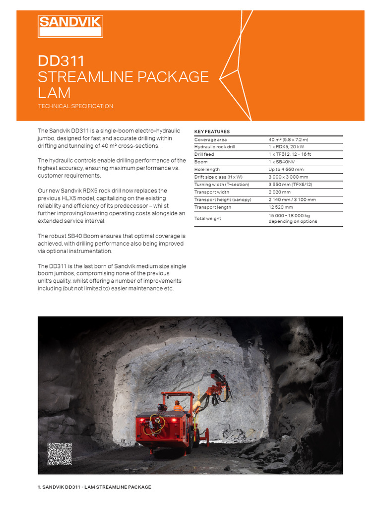 Dd311streamline - Packagelam Specification Sheet English | PDF | Drilling | Drill