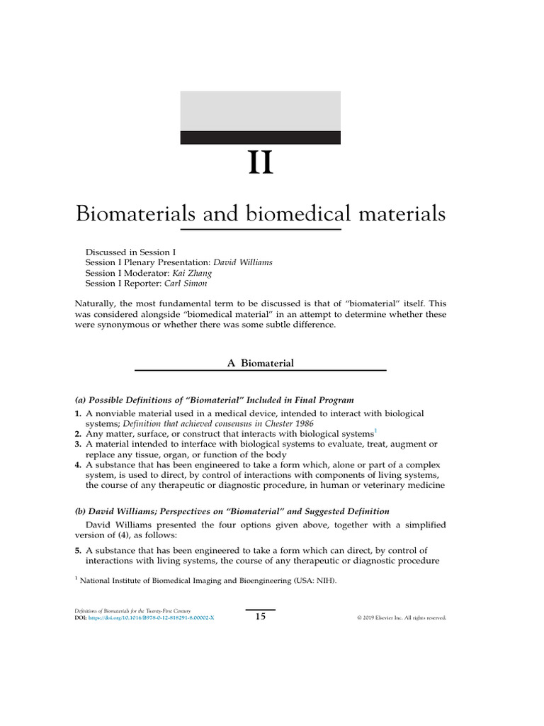 Biomaterials and Biomedical Materials: A Biomaterial | PDF | Biomaterial
