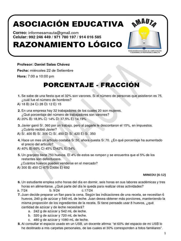 G7 RM Miercoles 15 Setiembre Imprimir | PDF | Porcentaje