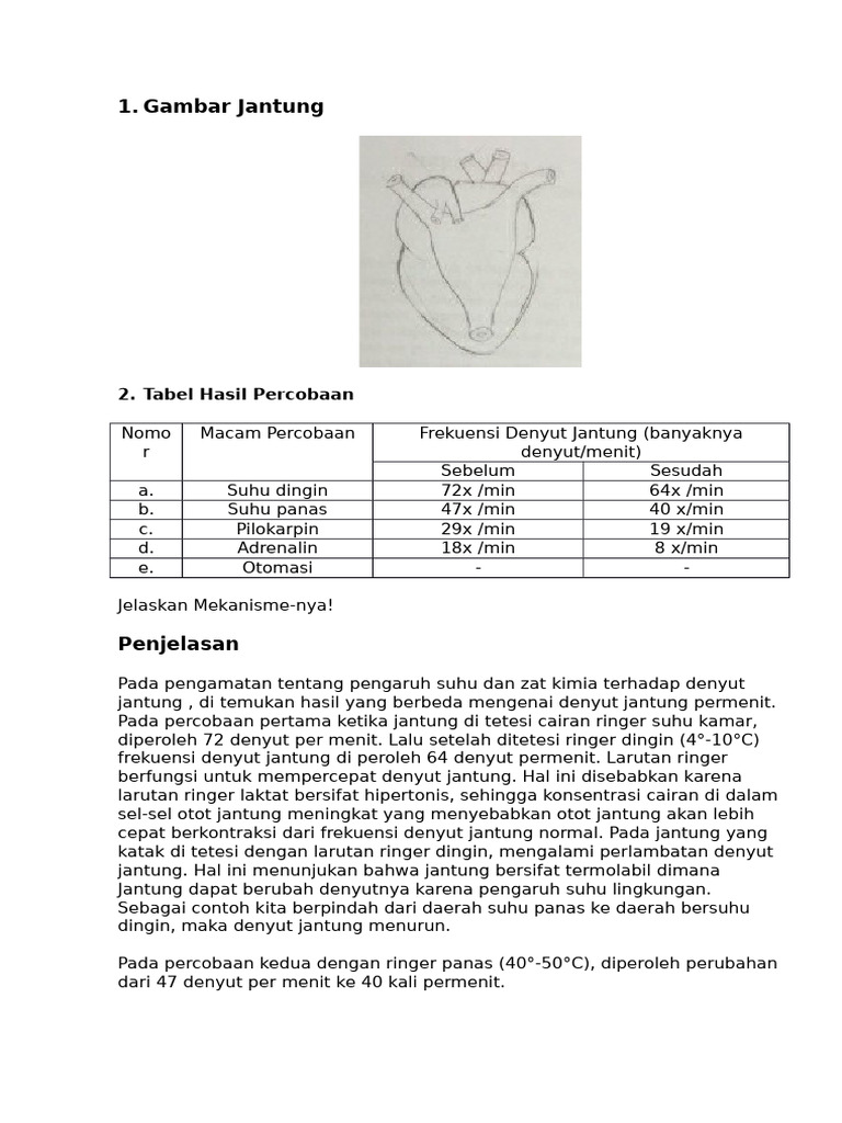 Laporan Jantung Katak | PDF | Kesehatan Holistik | Sains & Matematika