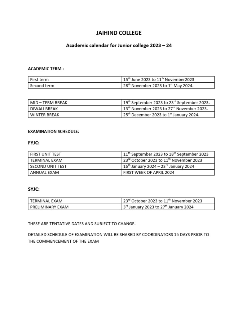 Academic Calendar | PDF