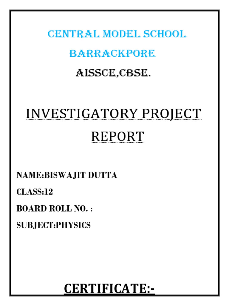 CMS Physics Investigatory Project | PDF | Inductor | Inductance