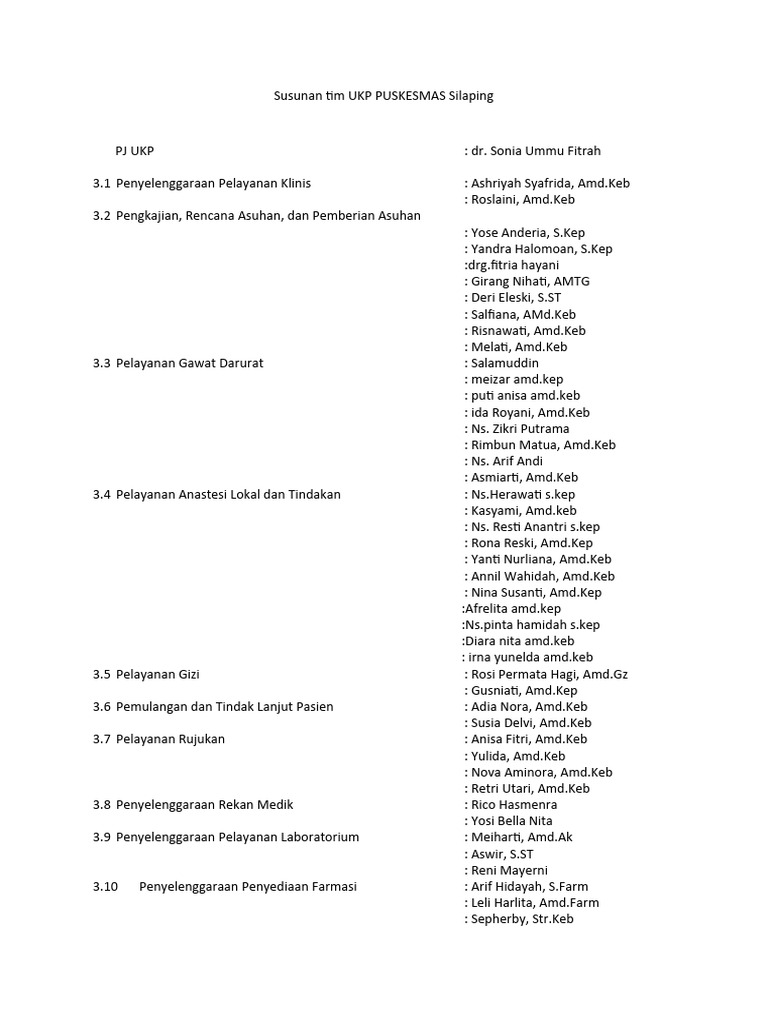 Susunan UKP 01 | PDF