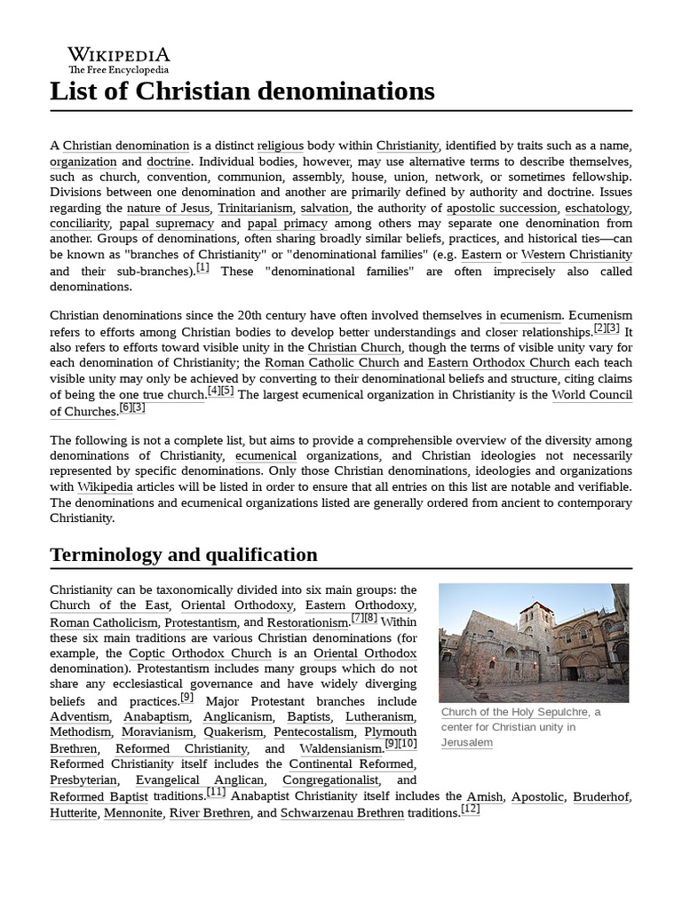 List_of_Christian_denominations | PDF | Christian Denomination ...