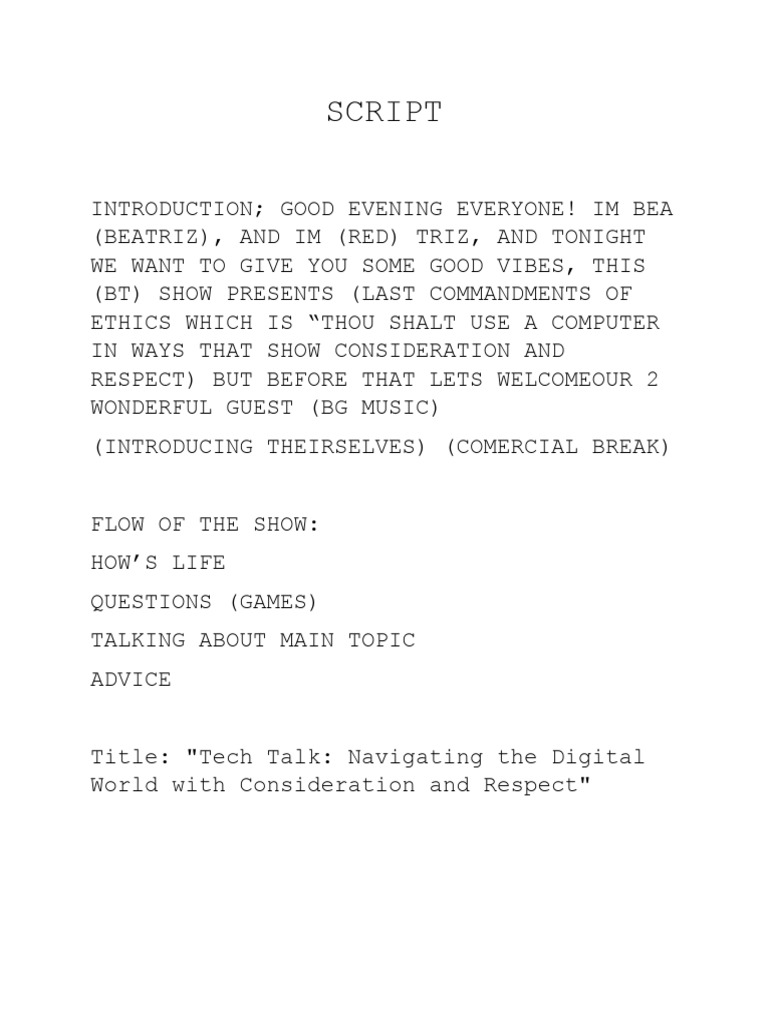 SCRIPT | PDF | Copyright | Privacy