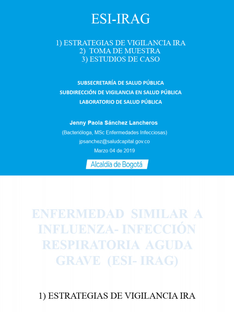 Vigilancia de ESI-IRAG: Estrategias y Muestras | PDF | Influenza ...