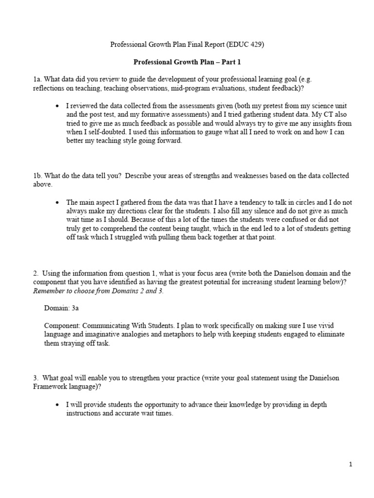 PGP Final Report - SanchezTichenor | PDF | Classroom Management | Teachers