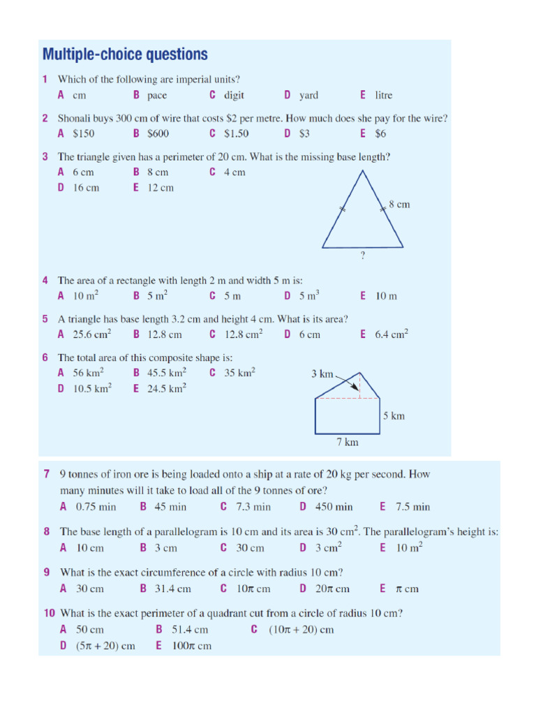 Perimeter and Area Review | PDF