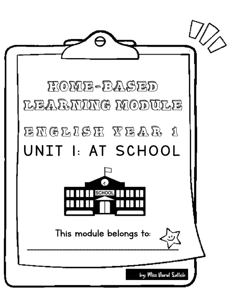 Year 1 English Unit 1: At School Worksheet | PDF | Writing | Linguistics