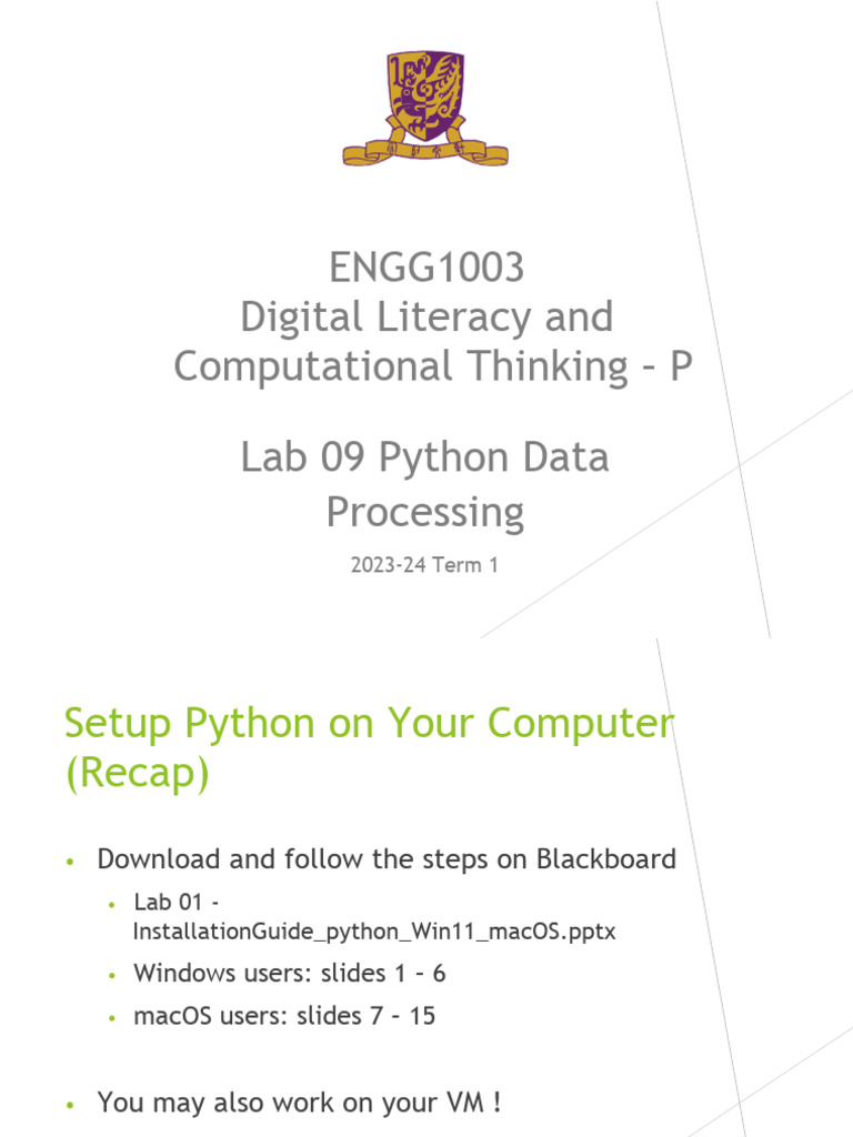 ENGG1003 - Lab09 - PythonDataProcessing 3 | PDF | Overtime | Parameter ...