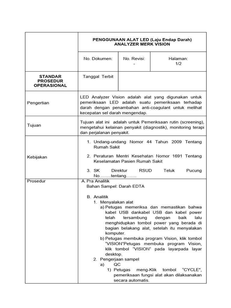 SOP Vision LED | PDF