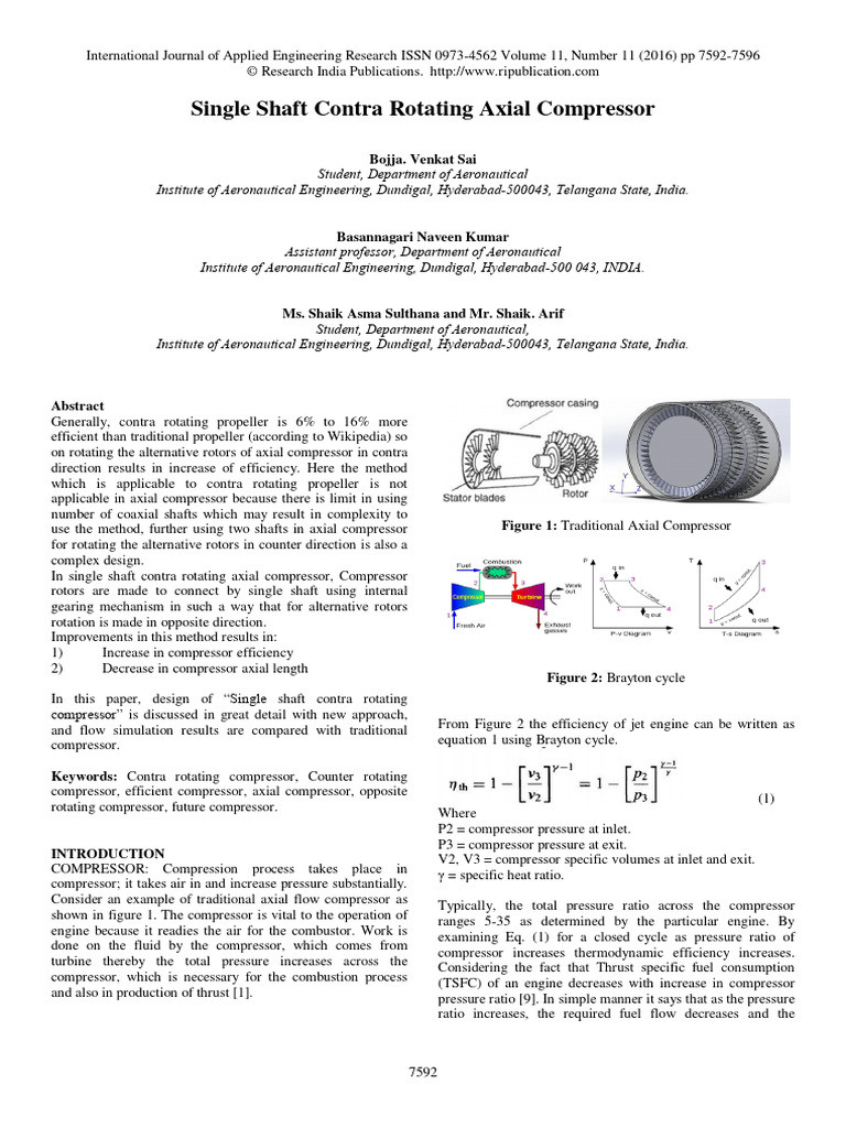 Single Shaft Contra Rotating Axial Compressor | PDF | Turbine ...