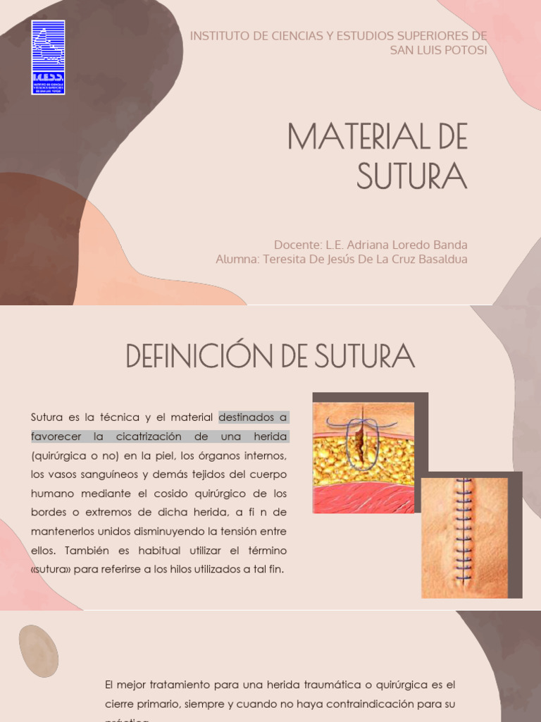 Materiales de Sutura | PDF | Herida | Sutura Quirúrgica
