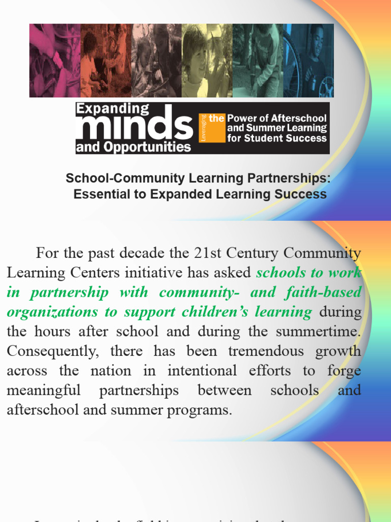 School-Community Partnerships for Learning | PDF | Learning | Cognition