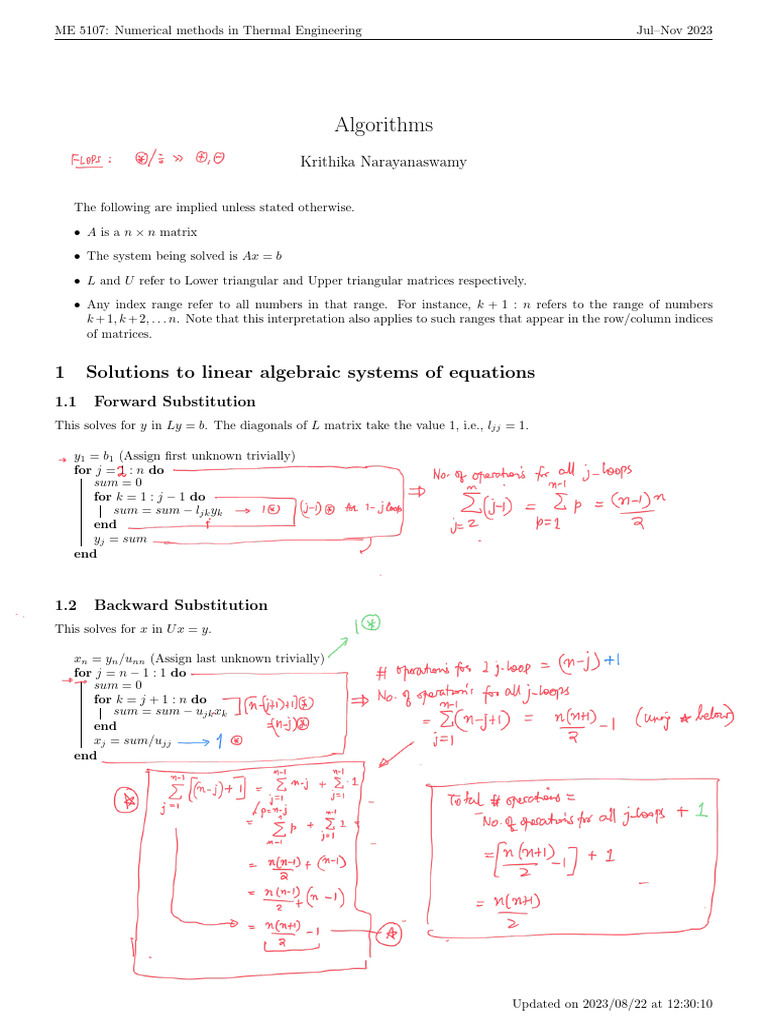 Algorithms Flops | PDF | Matrix (Mathematics) | Mathematical Relations Algorithms Flops | PDF | Matrix (Mathematics) | Mathematical Relations