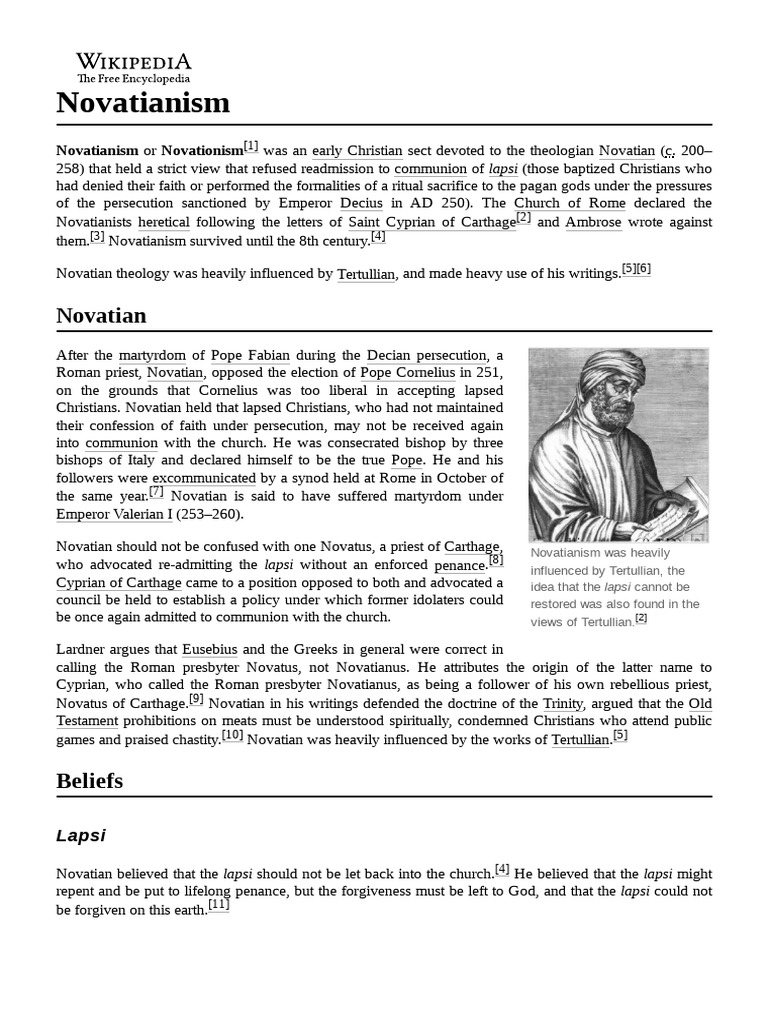 Novatianism | PDF | Ancient Christianity | Abrahamic Religions