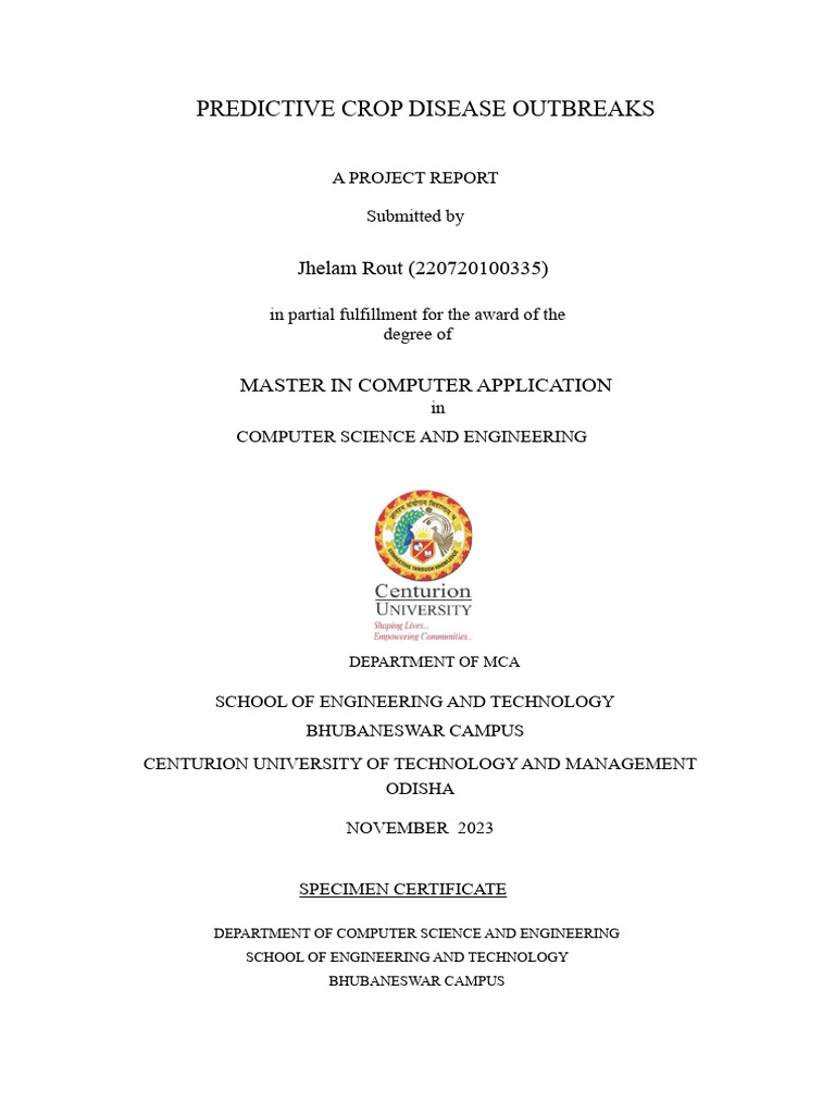 Predictive Crop Disease Outbreaks | PDF | Agriculture | Machine Learning