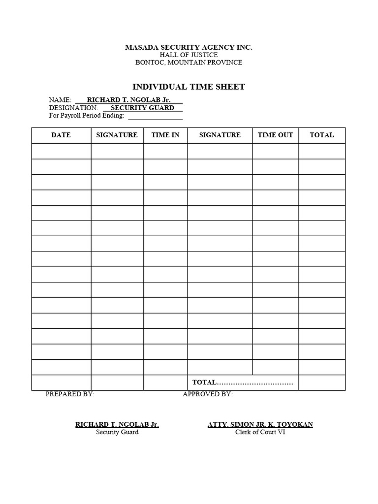 Masada Security Agency Inc | PDF