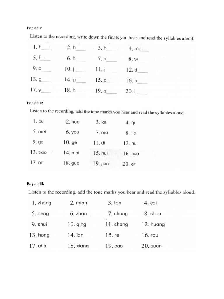 Latihan Listening Bahasa Mandarin Pdf