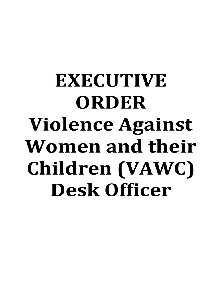 Barangay Executive Order Vawc | PDF