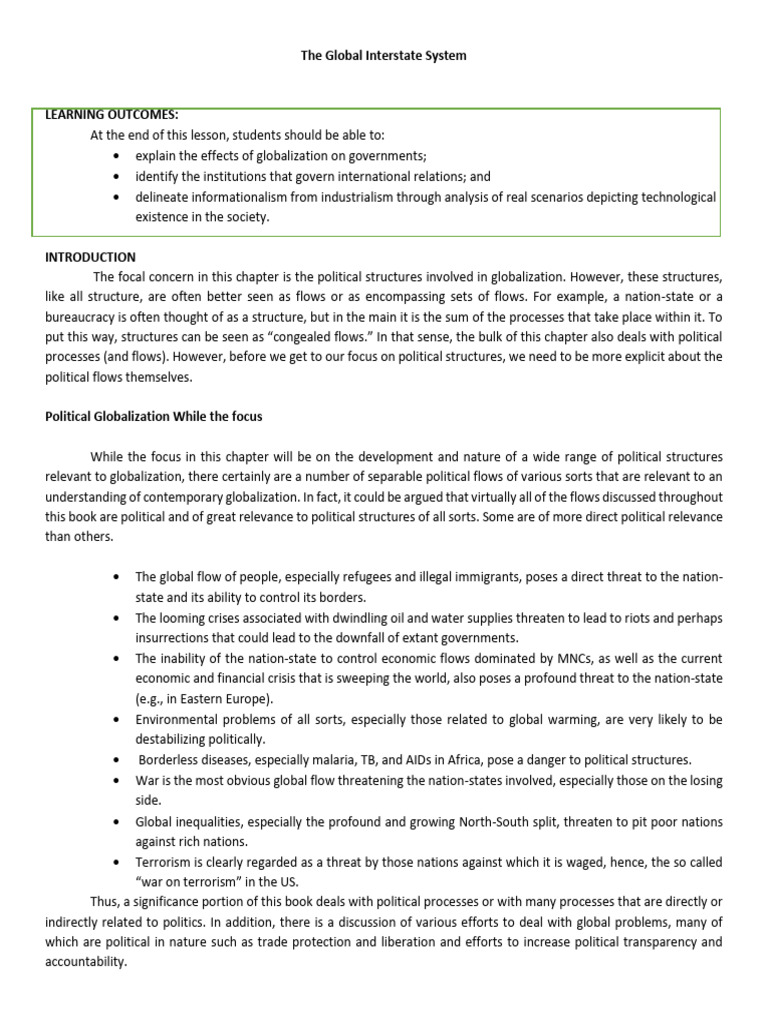 Globalization's Impact on Politics | PDF | Globalization | State (Polity)