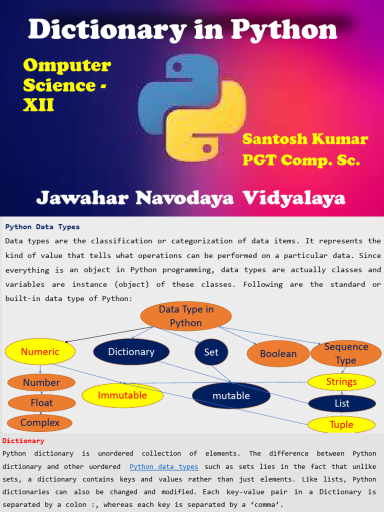 Dictionary in Python | PDF | Data Type | Computer Engineering