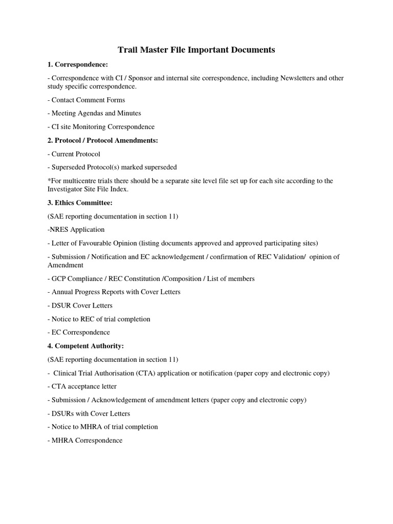 Trial Master File Documents | PDF | Clinical Trial | Pharmacovigilance