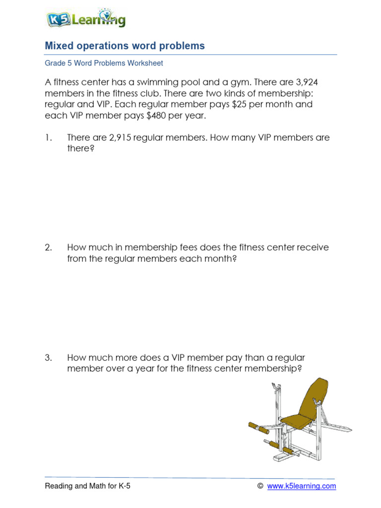 Grade 5 Word Problems Mixed Operations D | PDF