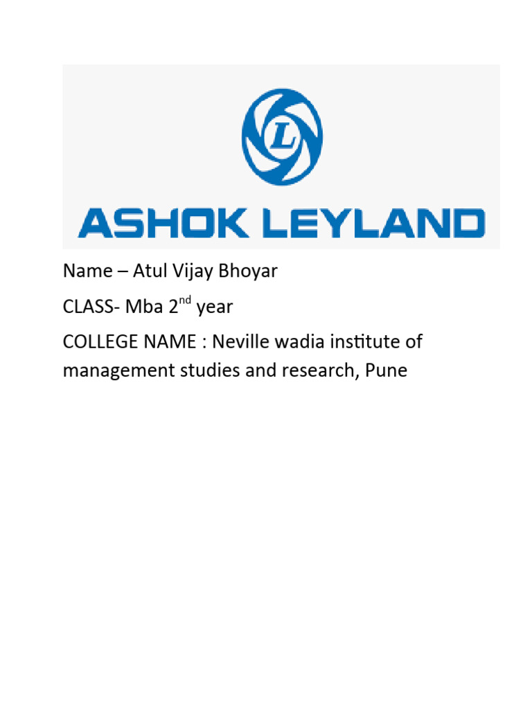 Ashok Leyland | PDF | Vehicles | Secondary Sector Of The Economy