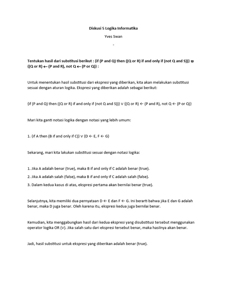 Diskusi 5 Logika Informatika | PDF