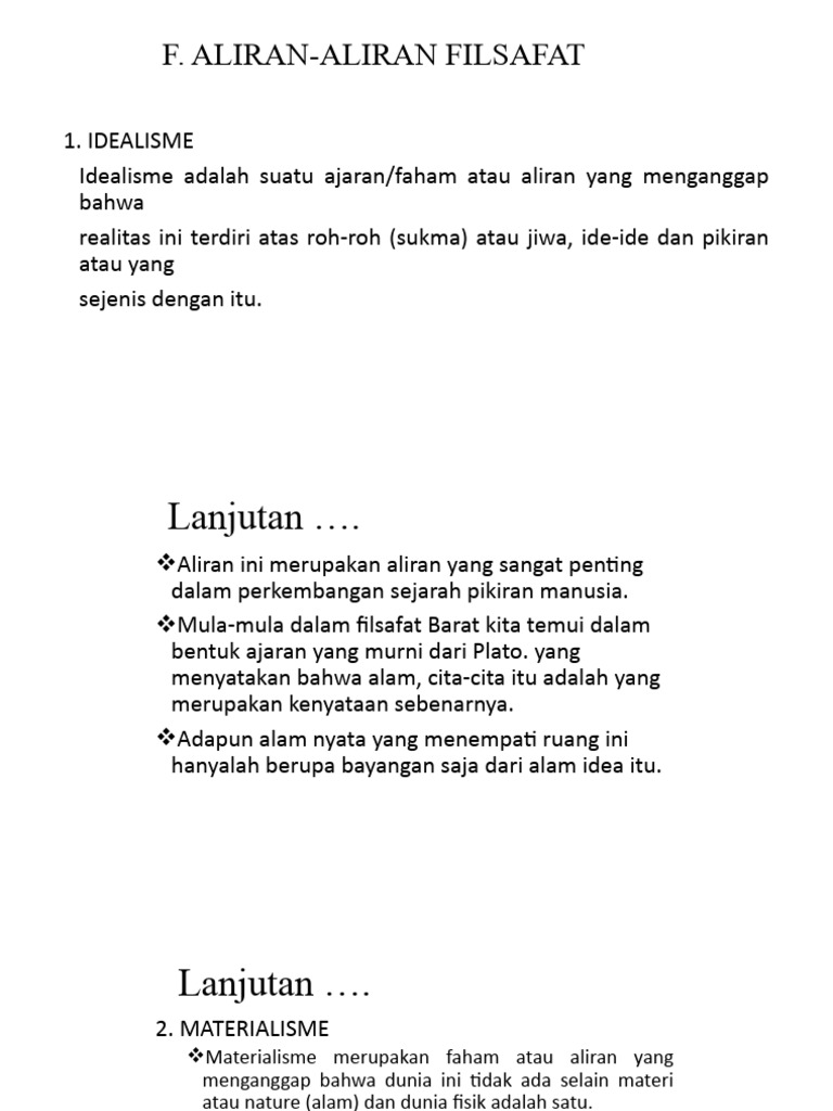 Aliran dan Cabang Filsafat | PDF | Ilmu Sosial | Filsafat