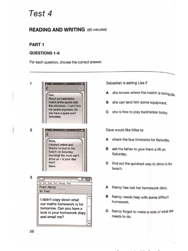 KET 1 - Test 4 | PDF