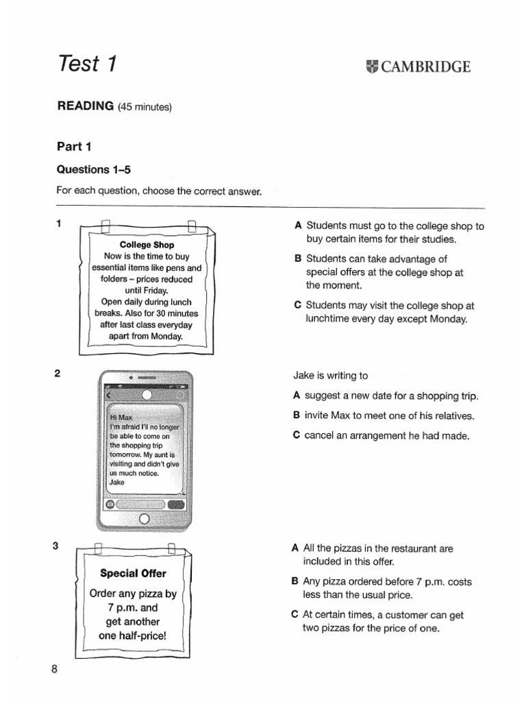 PET 1 - Test 1 | PDF