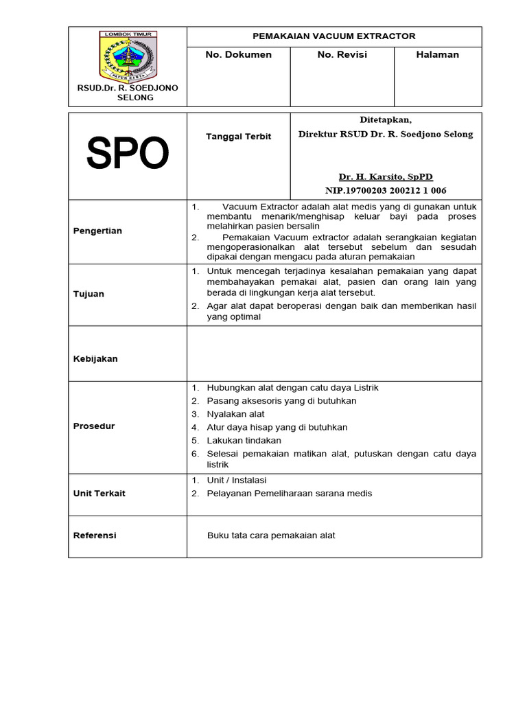 Panduan Pemakaian Vacuum Extractor Medis | PDF