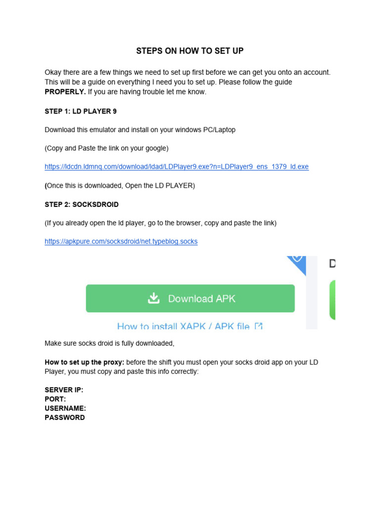 Steps On How To Set Up | PDF | Google Play | Proxy Server