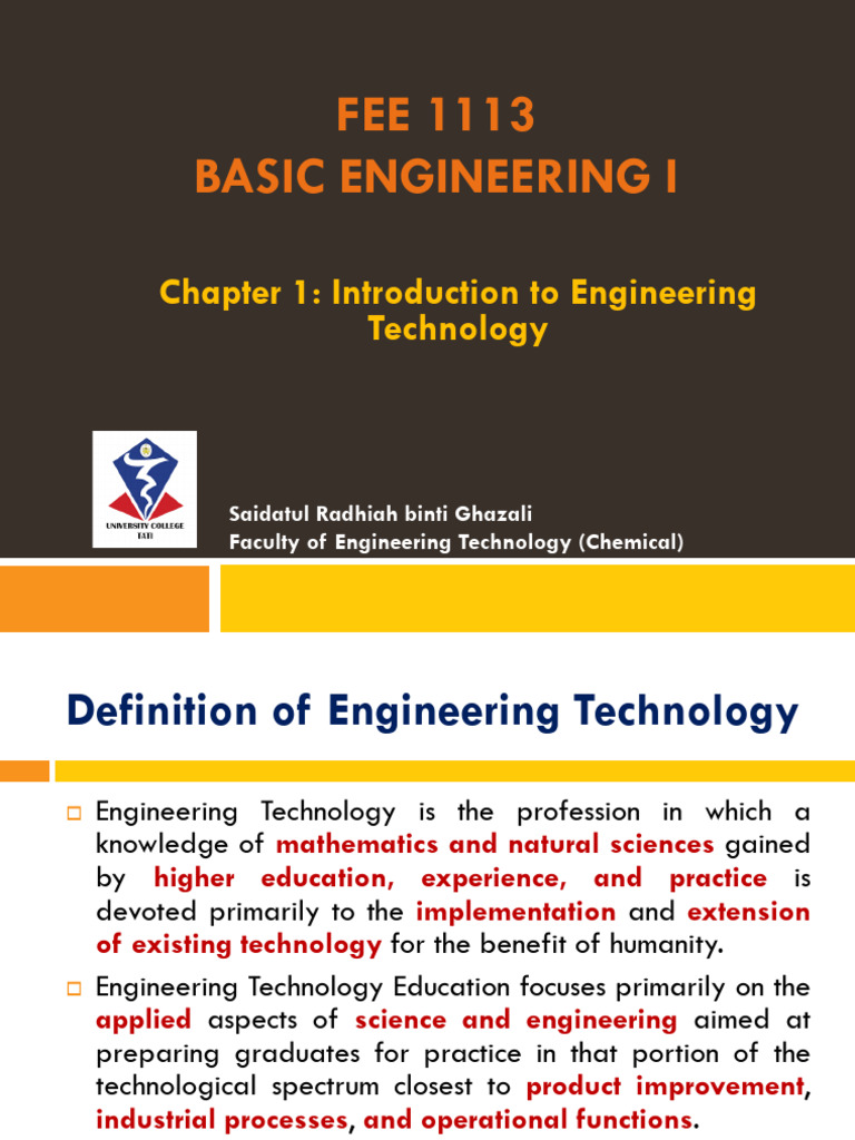 FEE 1113 - Chapter 1 | PDF | Engineering | Engineer