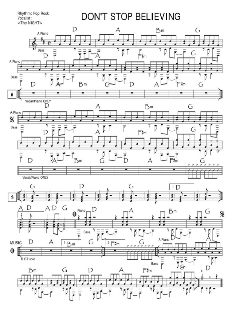 Don't Stop Believing Sheet | PDF