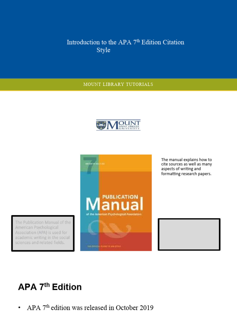 APA 7th Ed 1 | PDF | Apa Style | Citation