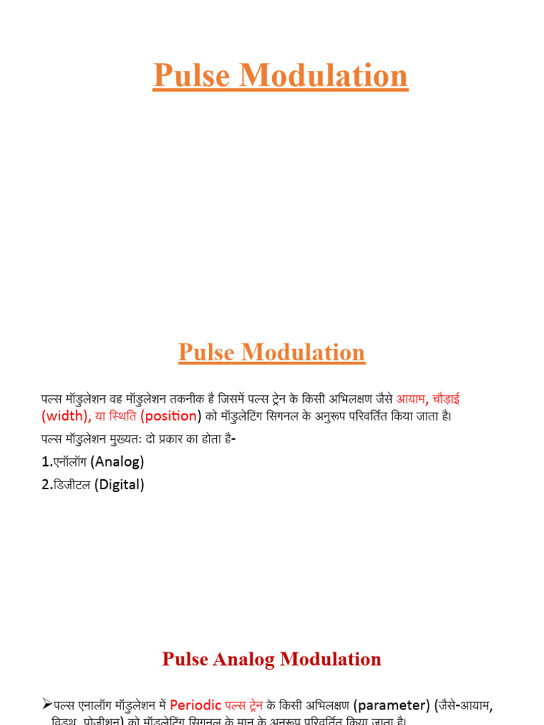 Pulse Modulation | PDF