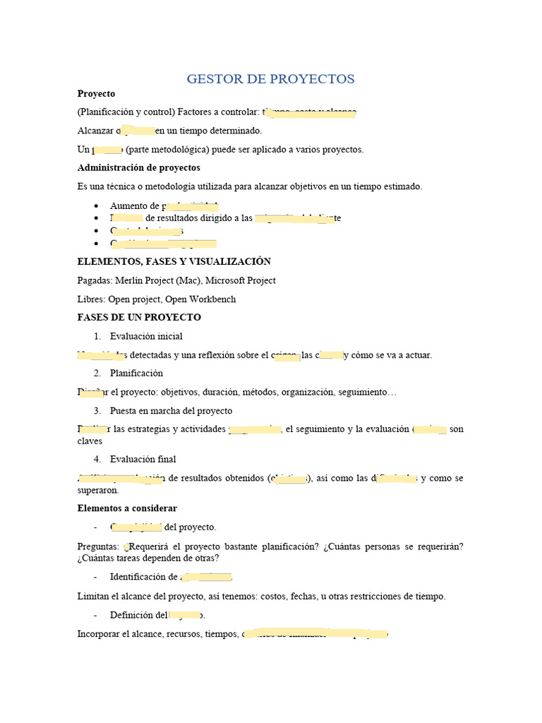 Tema 3 1 Fundamentos De Proyectos Descargar Gratis Pdf Gestión De