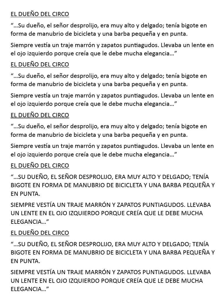 El Dueño Del Circo | PDF | Negocios | Estilo de vida