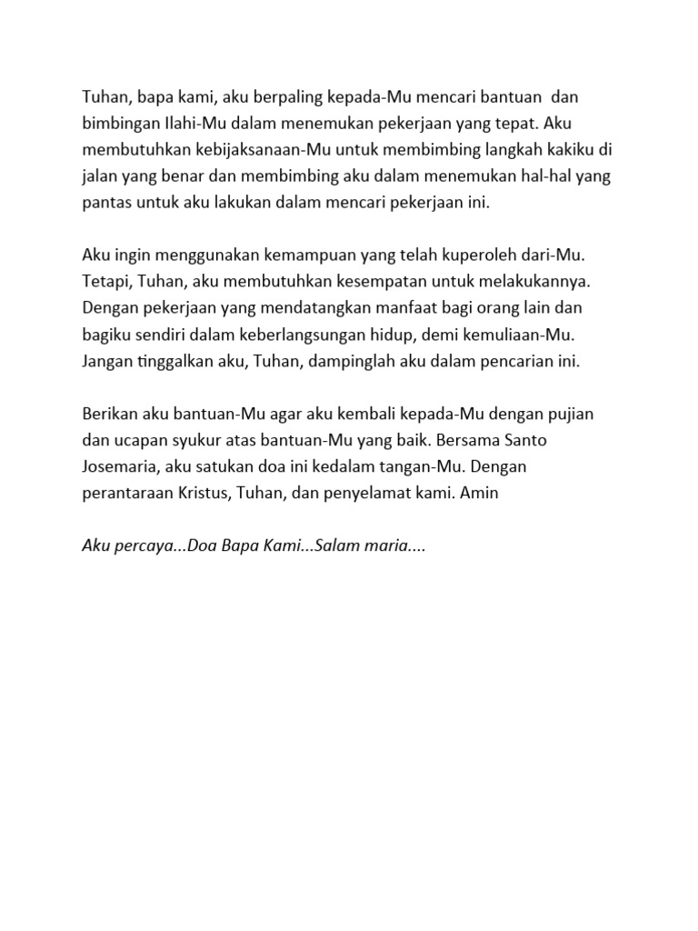 Doa Pekerjaan | PDF | Pengembangan Diri | Gaya Hidup