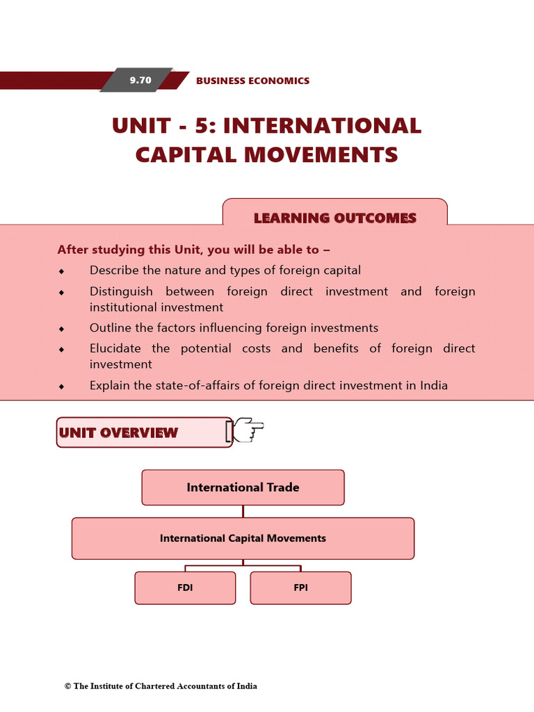 Unit - 5: International Capital Movements: Learning Outcomes | PDF ...
