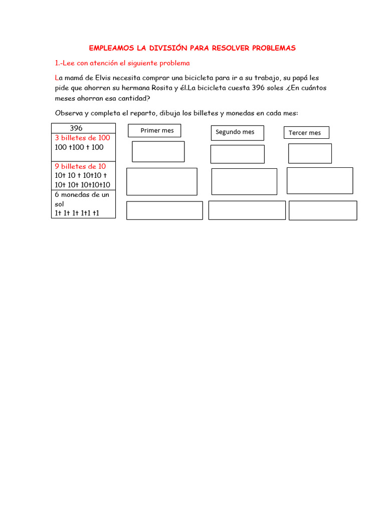 Resolución de Problemas con División | PDF