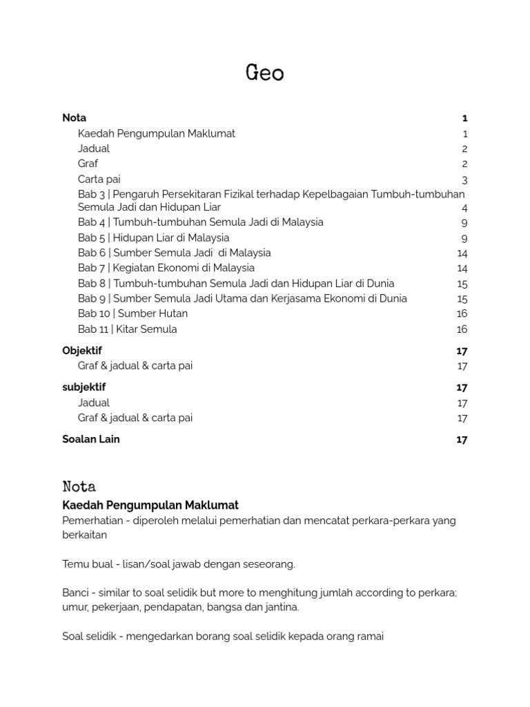 Nota Geo (Maybe Form 3) | PDF