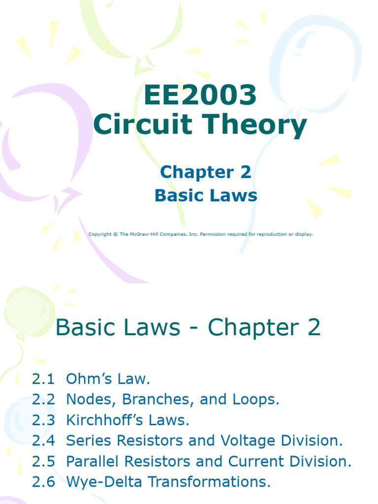 Chapter2 Basic Laws - Circuit Theory | PDF | Series And Parallel ...