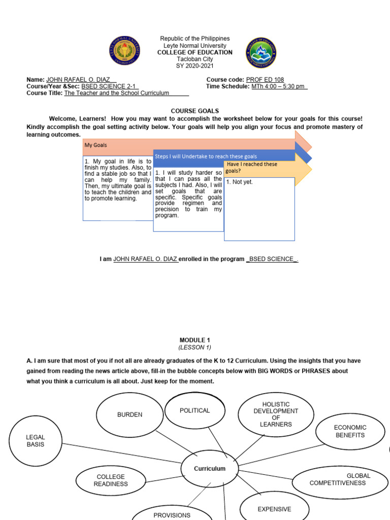 Curriculum Goals and Approaches Overview | PDF | Curriculum | Learning