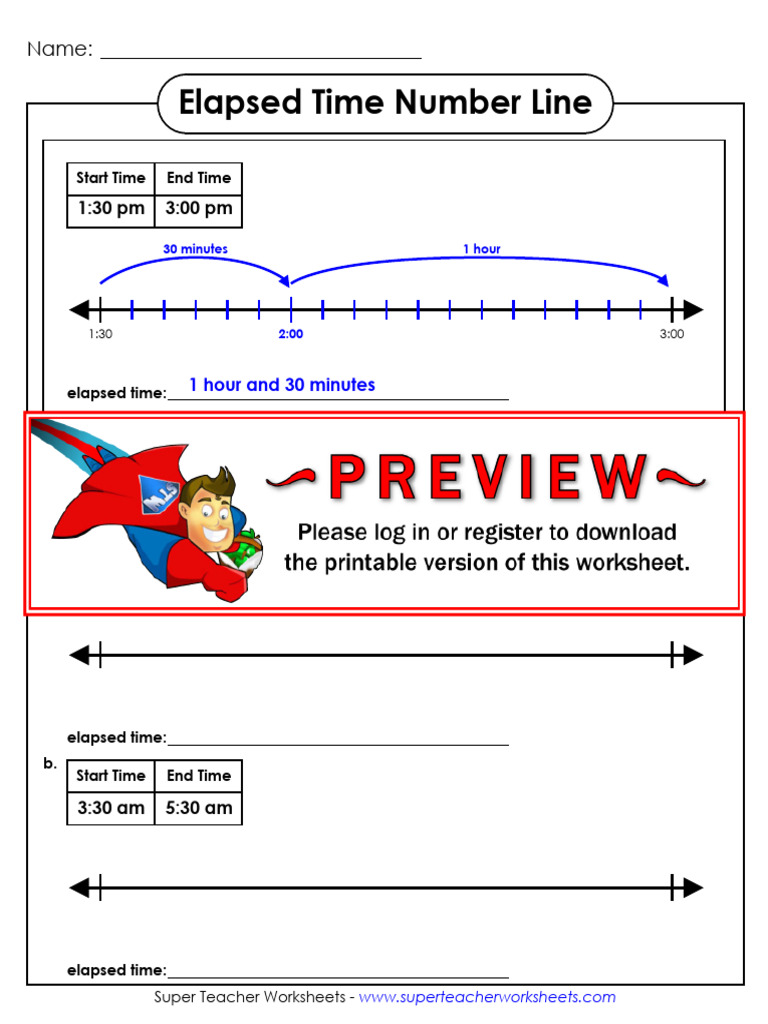 Elapsed Time Number Line2 | PDF