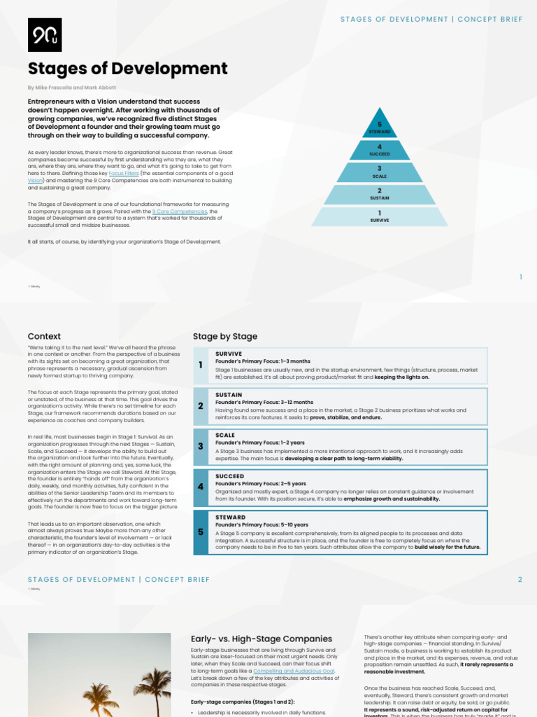 Stages of Development Brief - Ninety | PDF | Goal | Startup Company