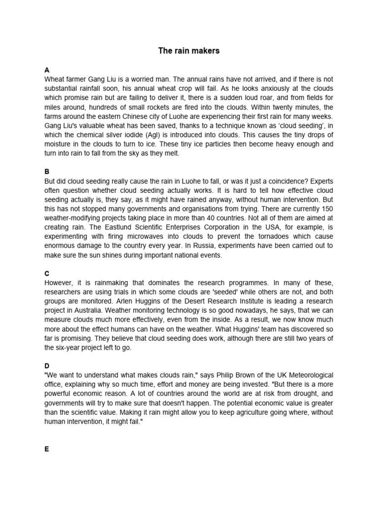 The Rainmaker | PDF | Rain | Physical Geography